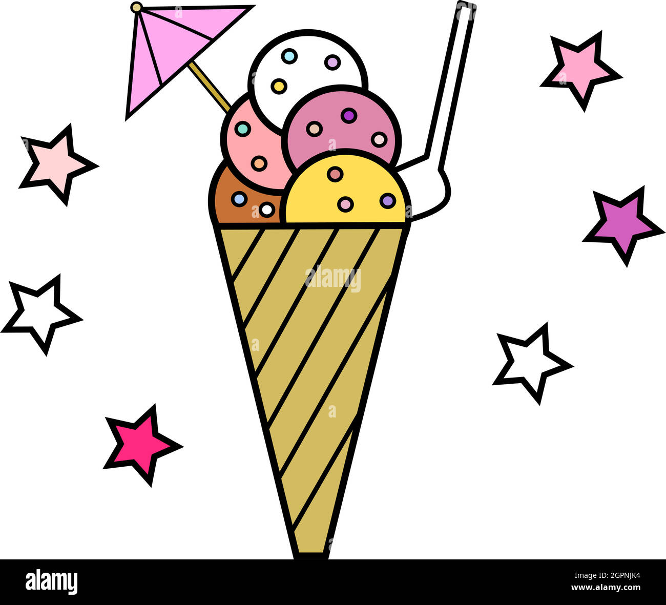 Ice cream with stars Stock Vector Images - Alamy