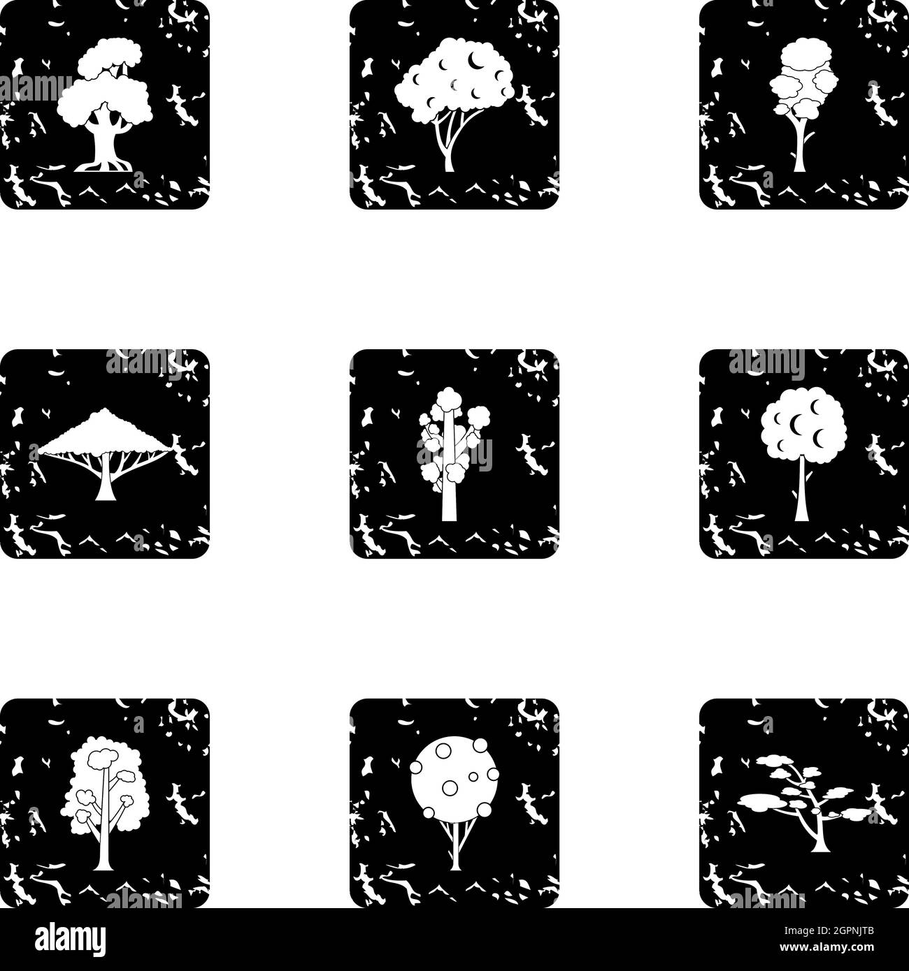 Vector black trees icons Stock Vector Images - Alamy