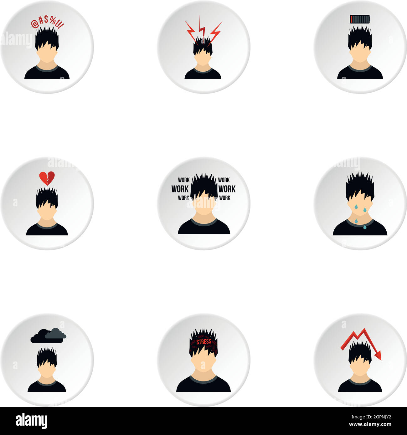 Emotions icons hi-res stock photography and images - Alamy