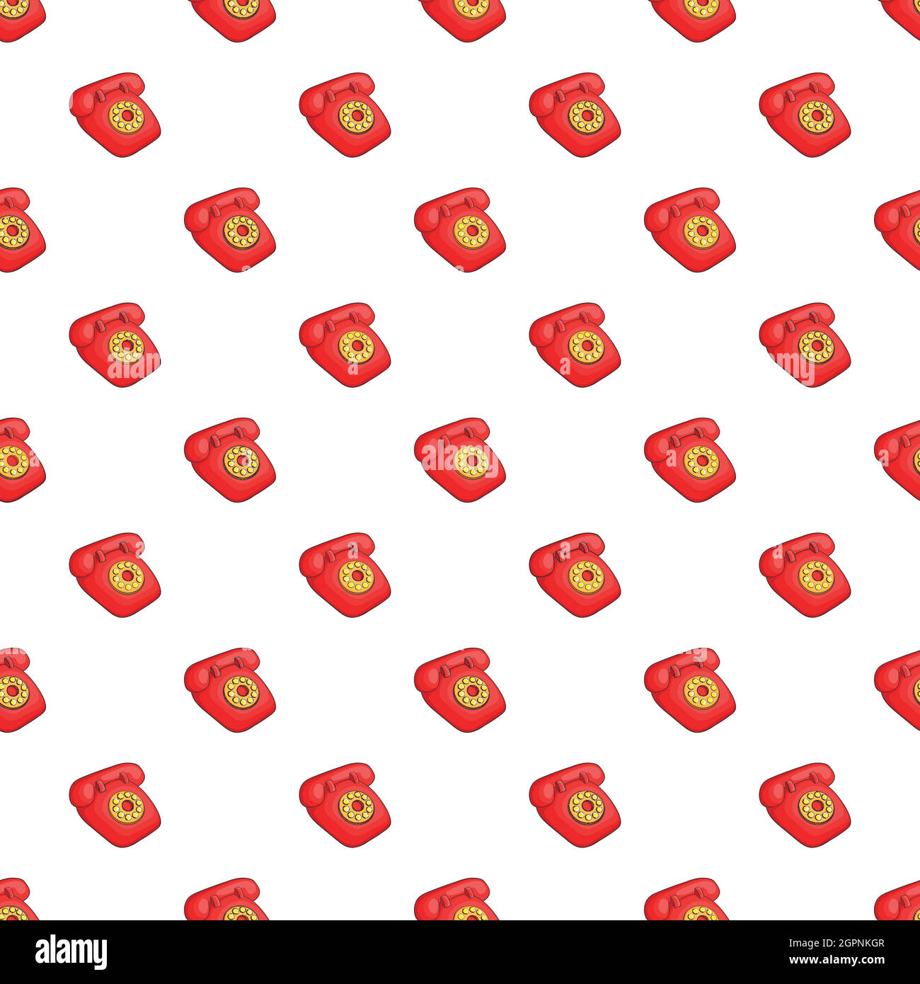 Red retro telephone pattern, cartoon style Stock Vector Image & Art - Alamy