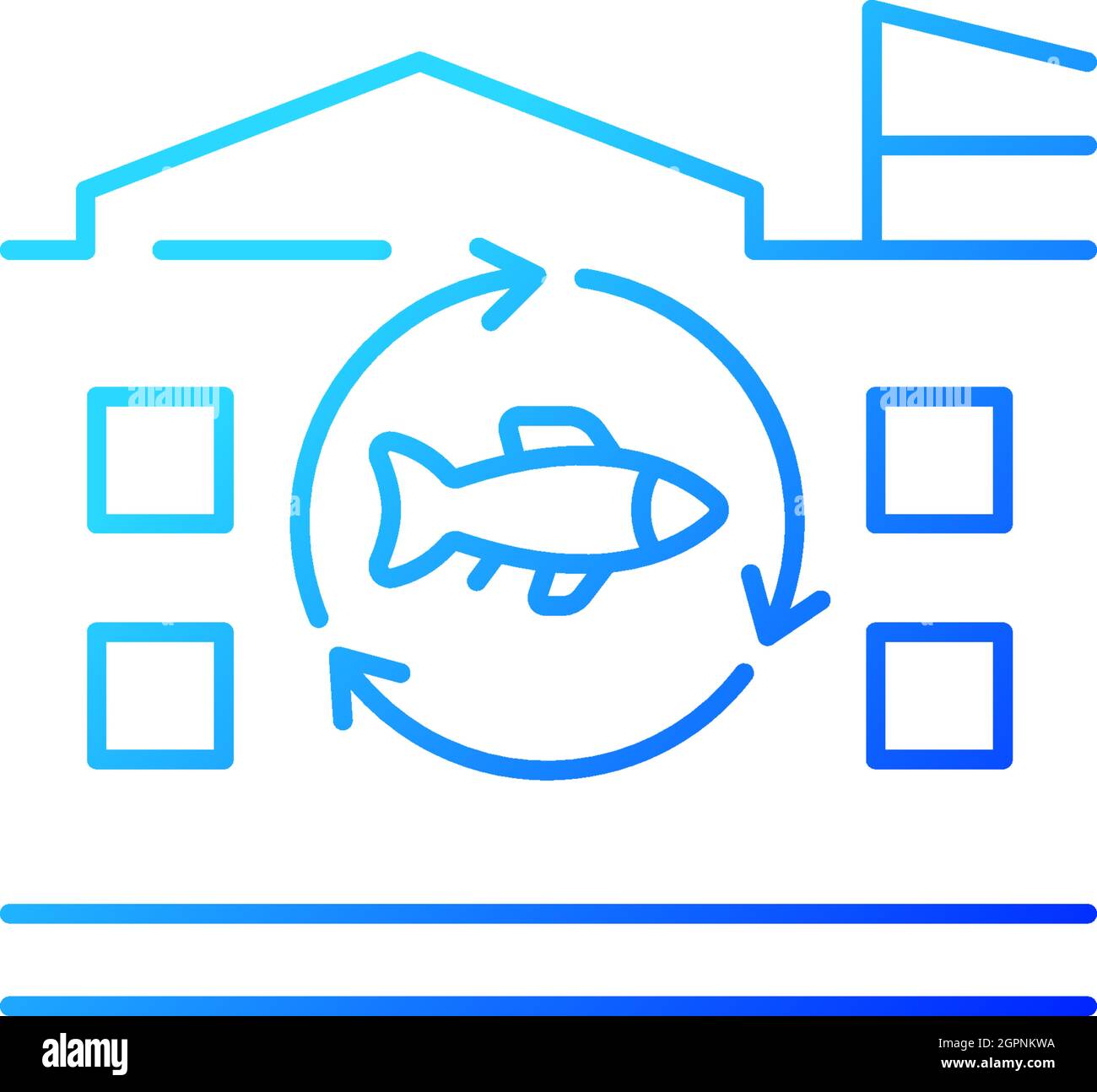 Fish processing plant gradient linear vector icon Stock Vector Image ...