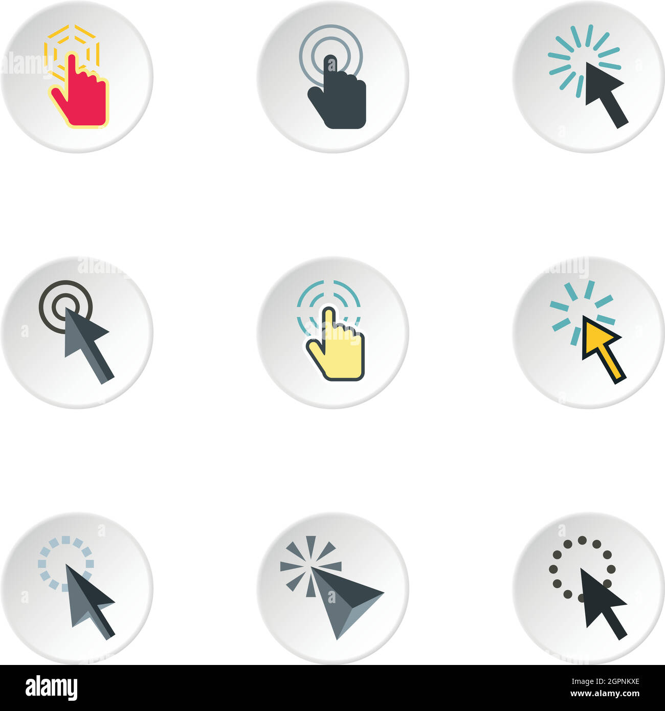 Pointer of computer icons set, flat style Stock Vector Image & Art - Alamy