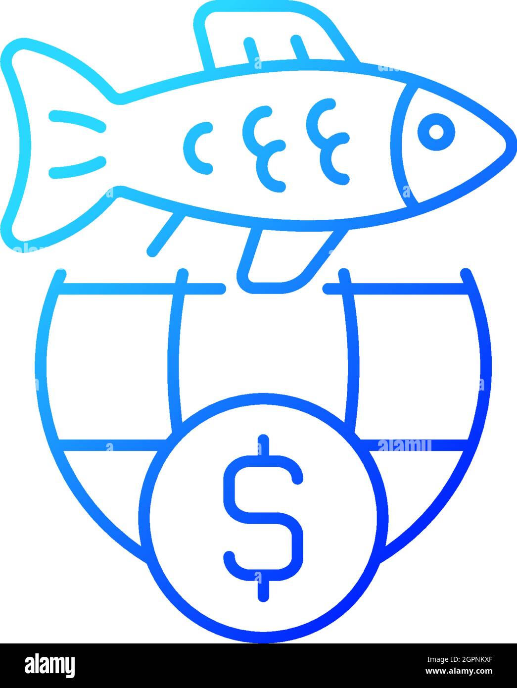 International fisheries trade permit gradient linear vector icon Stock ...