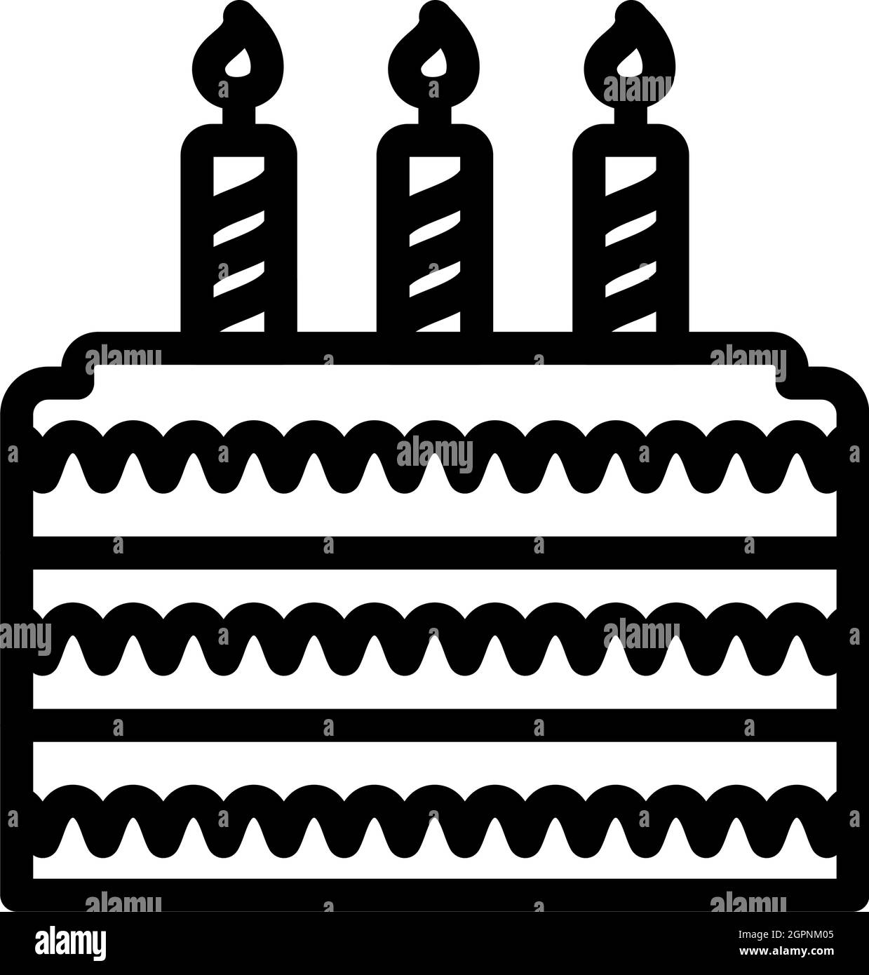 Party cake icon outline hi-res stock photography and images - Alamy