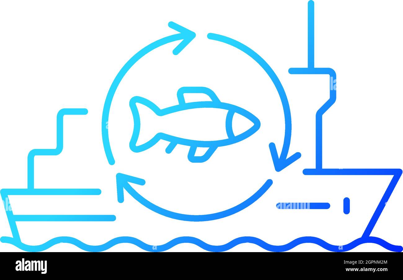 Fish processing vessel gradient linear vector icon Stock Vector Image ...