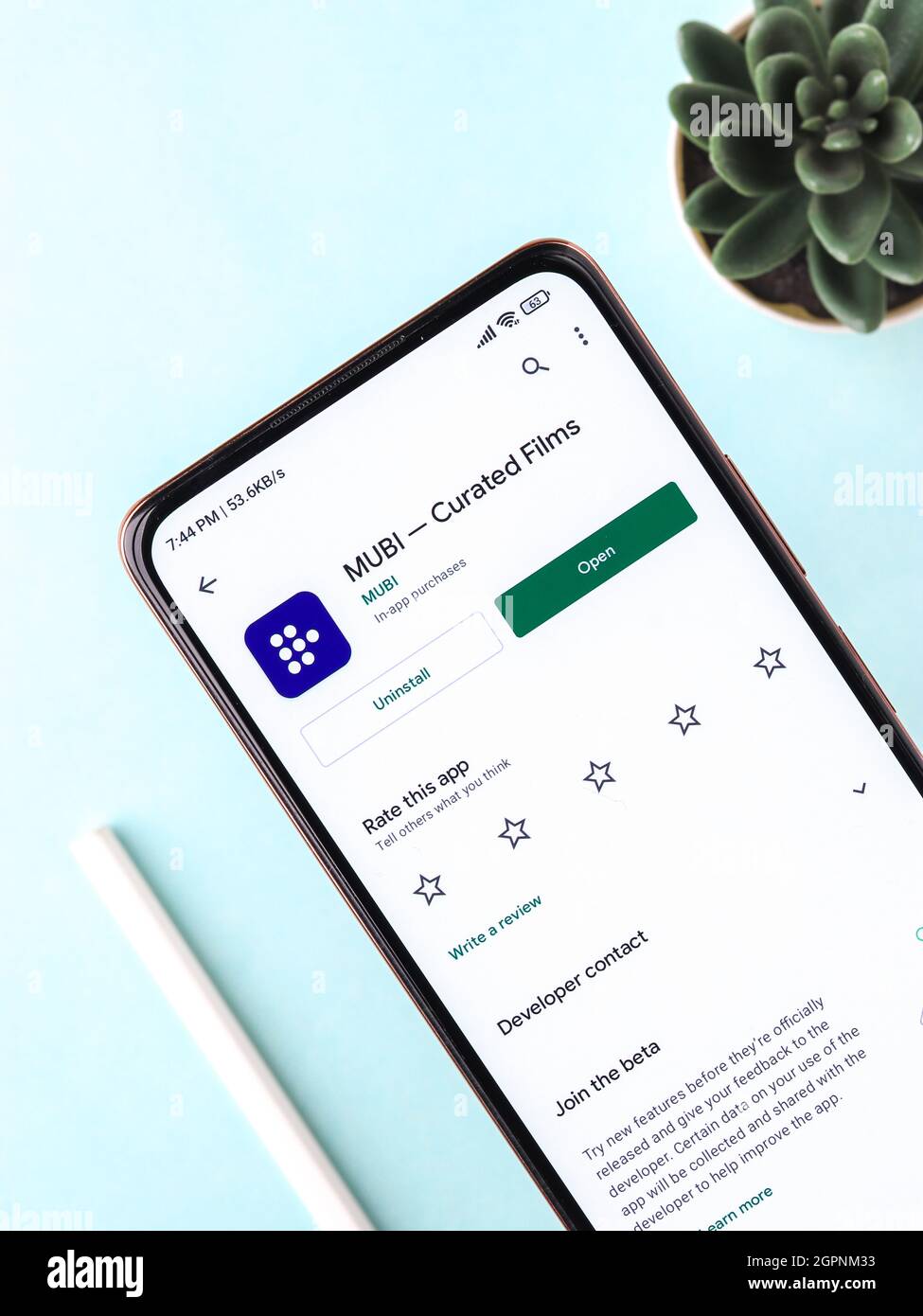 West Bangal, India - September 28, 2021 : Mubi logo on phone screen ...