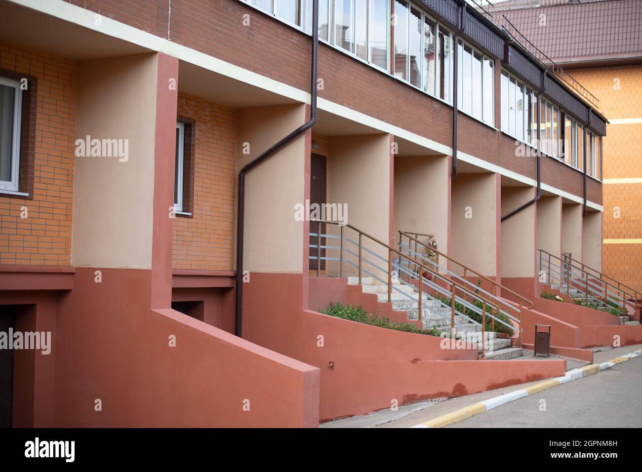 Residential building made of brick. Architecture of modern housing ...