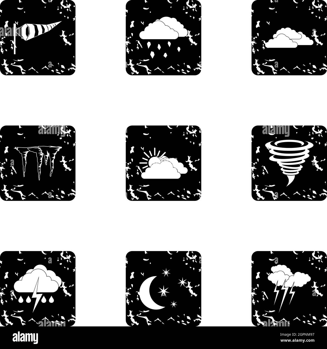 Moon stars icons set Black and White Stock Photos & Images - Alamy