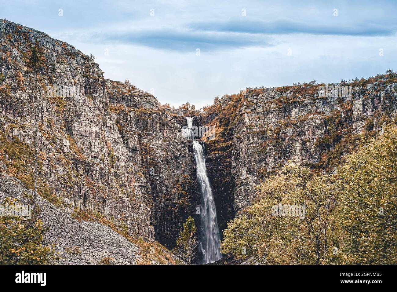 Waterfall in the National Park Fulufjallet In Sweden Stock Photo - Alamy