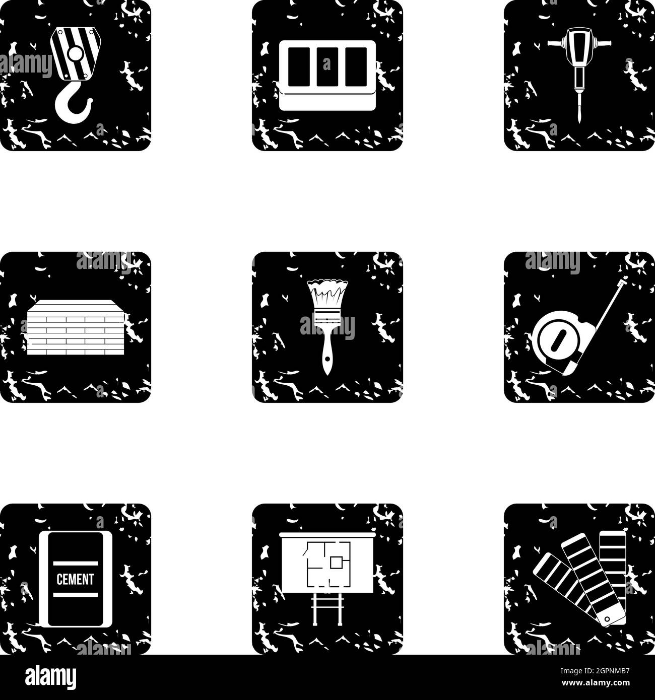 Icon construction tools Black and White Stock Photos & Images - Alamy