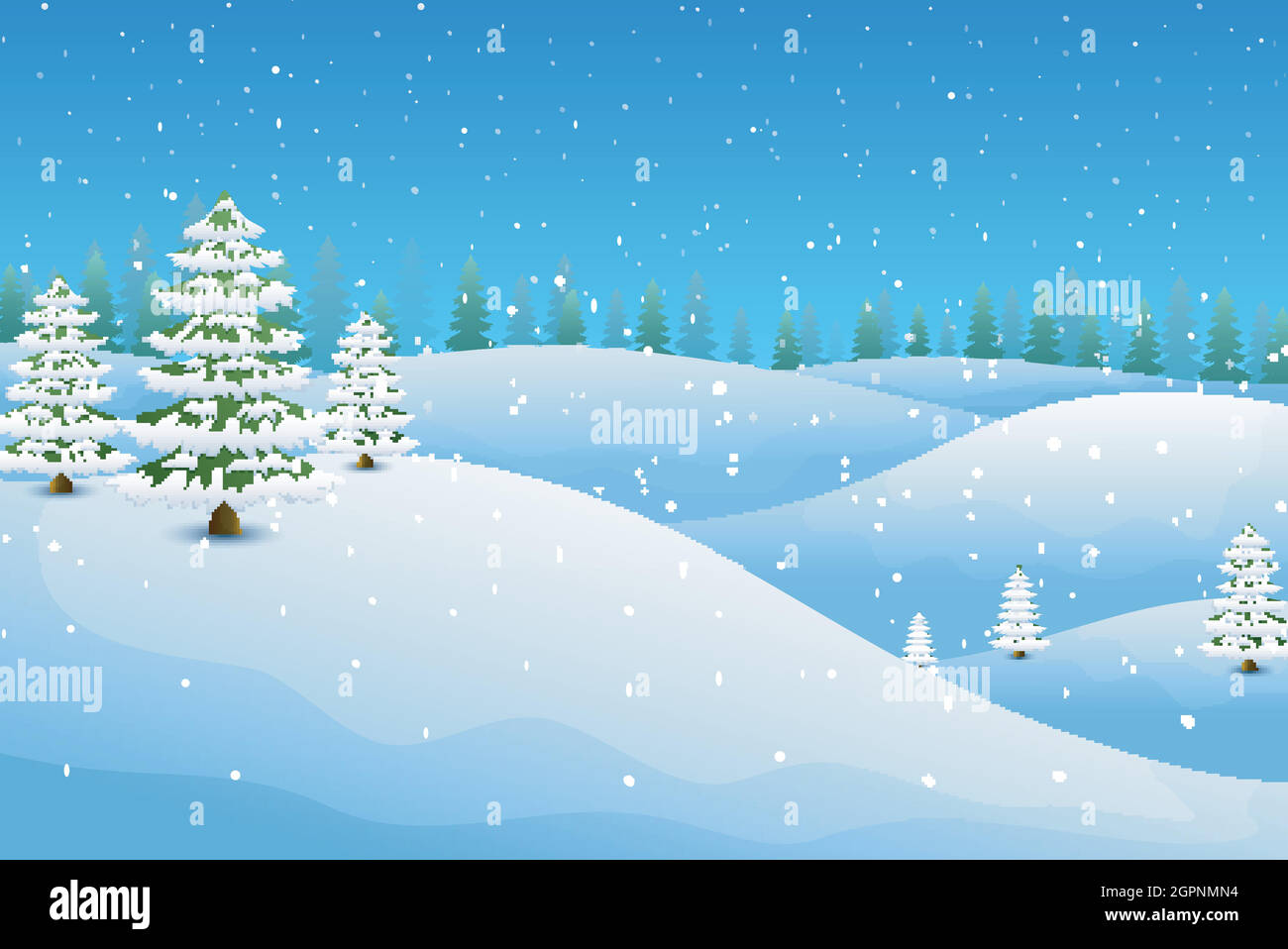 Cartoon snowy night sky vector graphic hi-res stock photography and ...