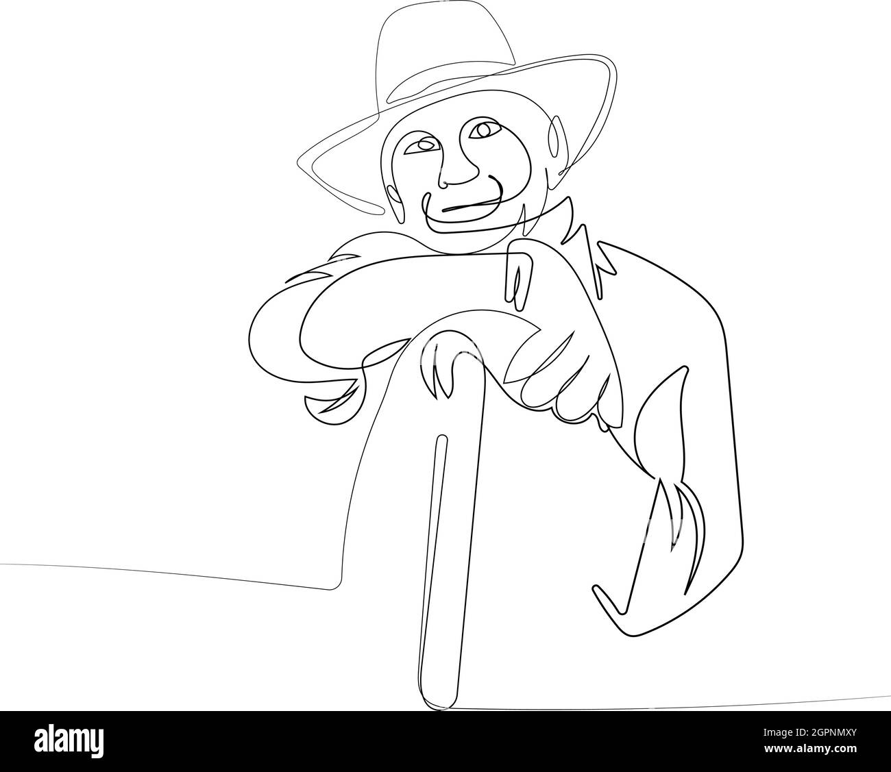 Old man hands planting Stock Vector Images - Alamy