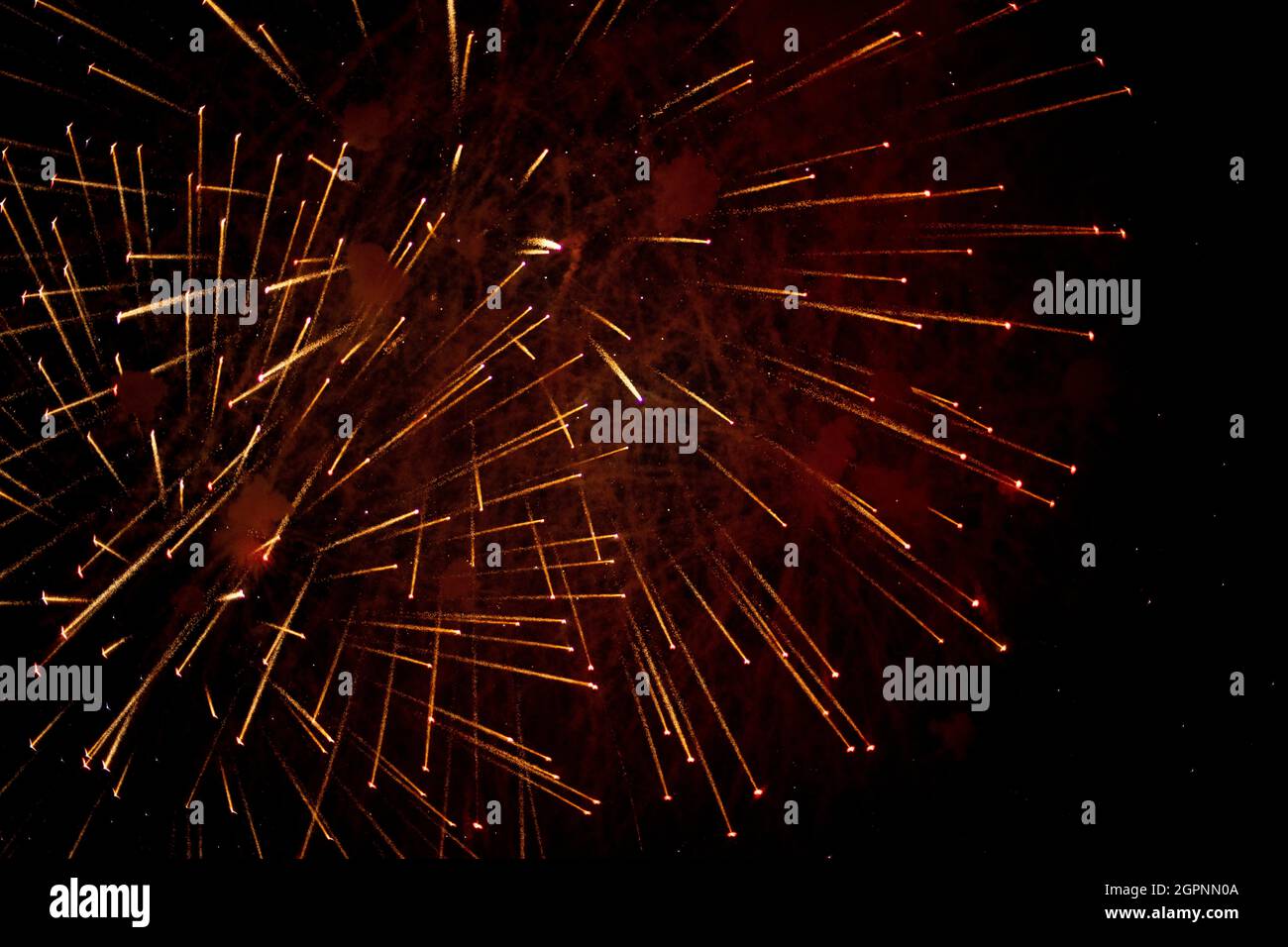 Salute in the sky. Explosion of fireworks in the night sky ...