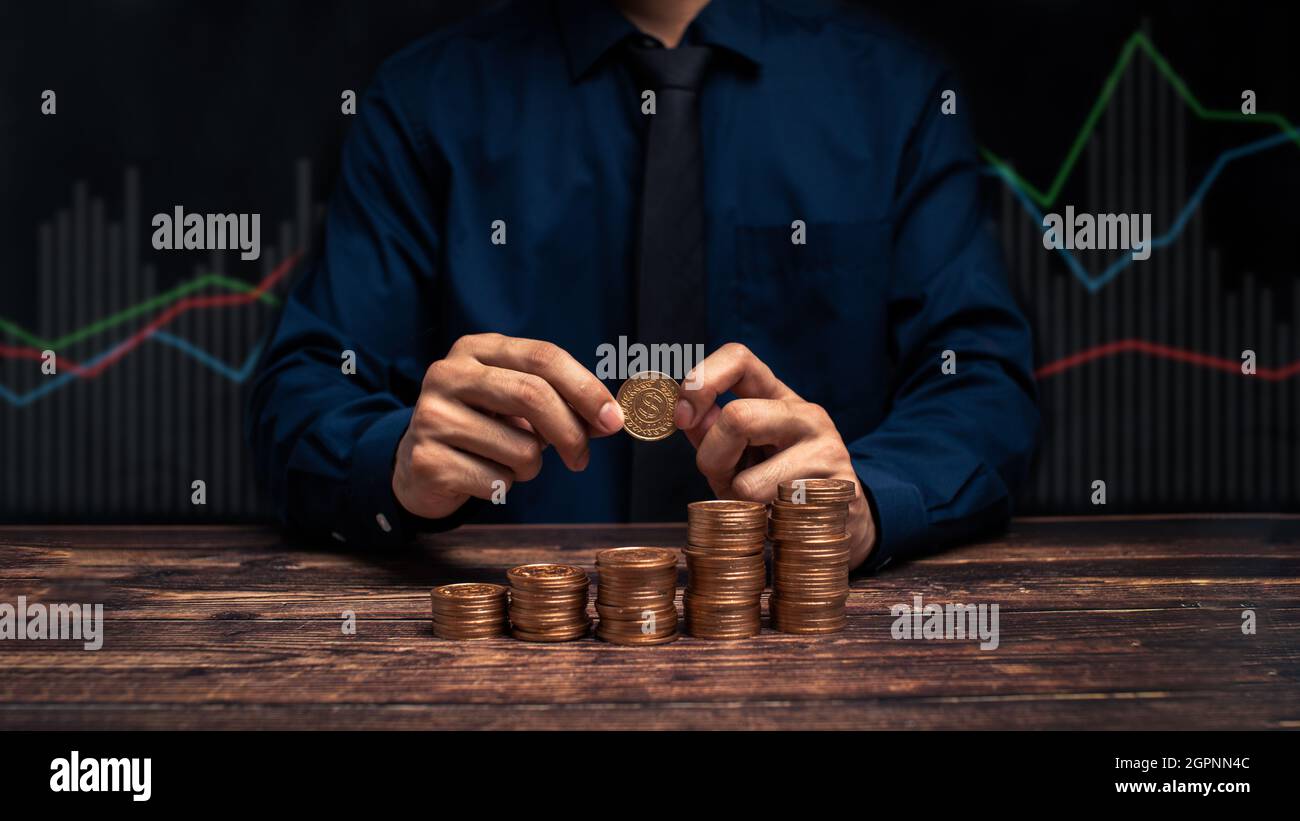 Business growth progress or success concept invest in trading ...