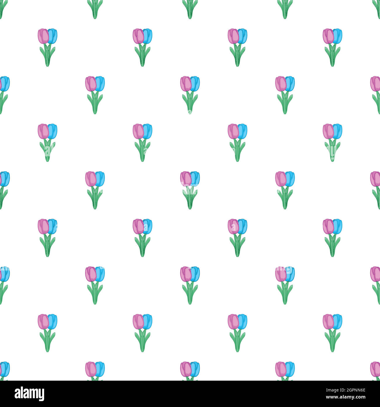 Tulips pattern, cartoon style Stock Vector Image & Art - Alamy