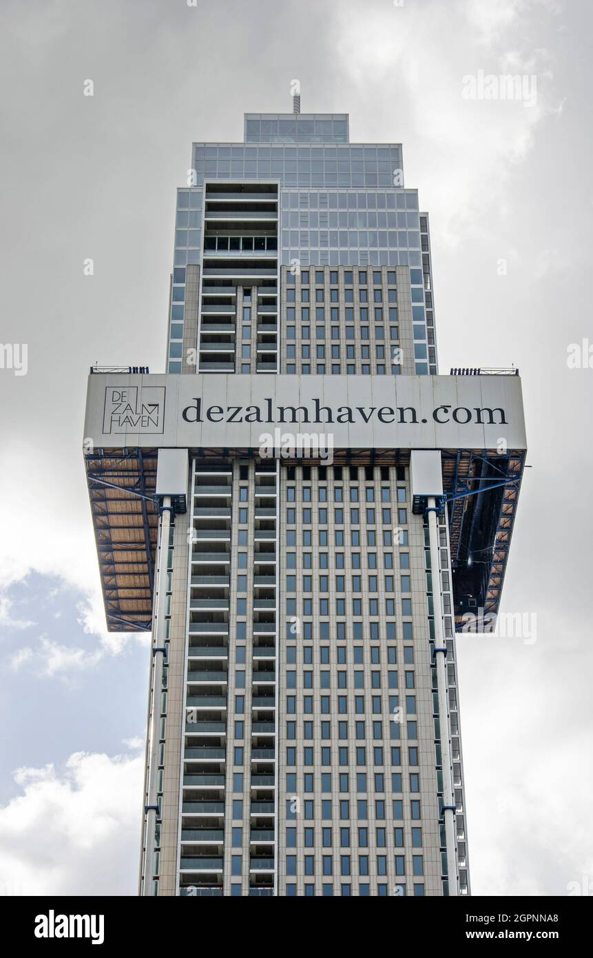 Rotterdam, The Netherlands, September 29, 2021: the new Zalmhaven tower ...