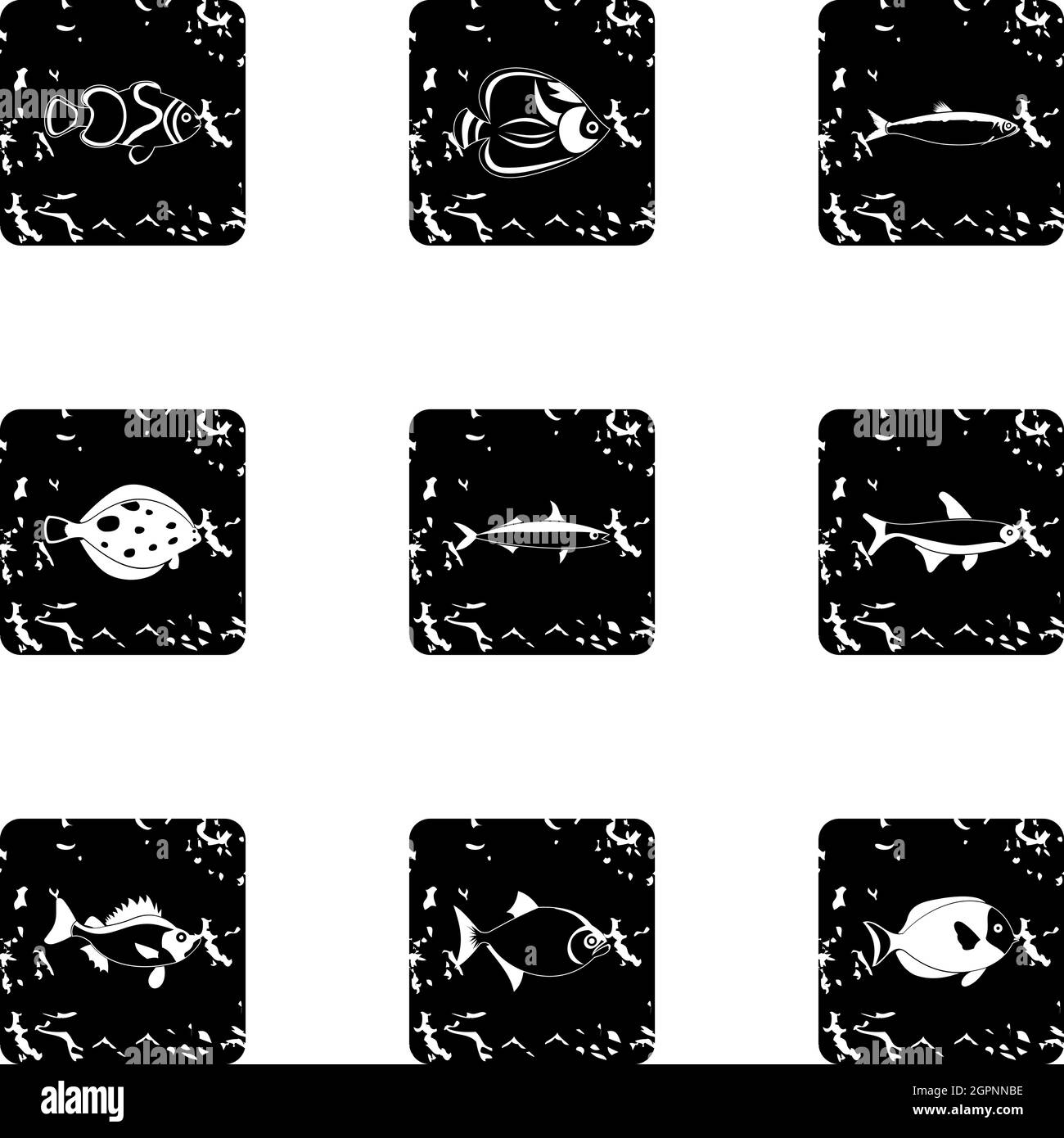 Flounder fish black white Stock Vector Images - Alamy