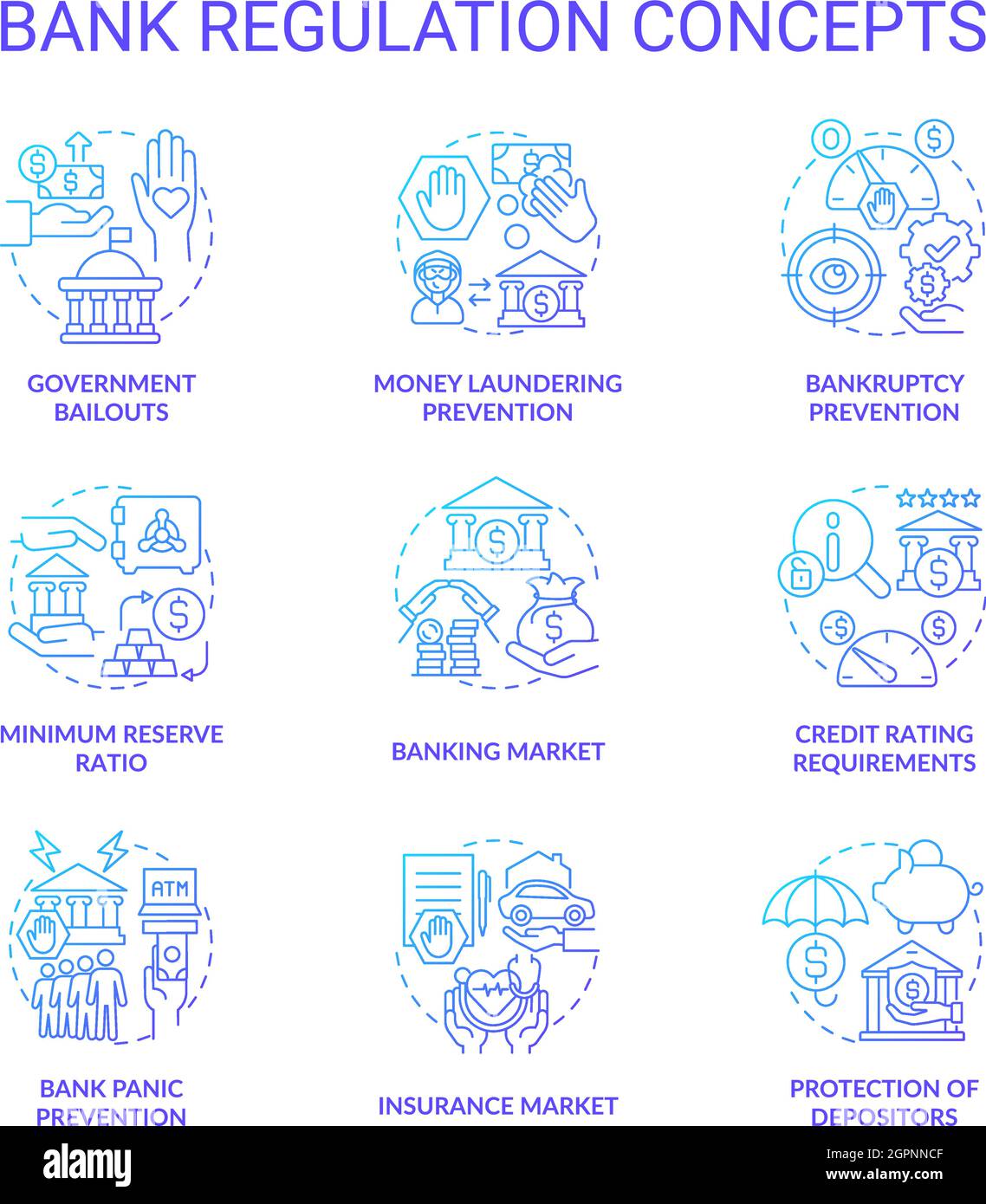 Bank supervision concept icons set Stock Vector Image & Art - Alamy