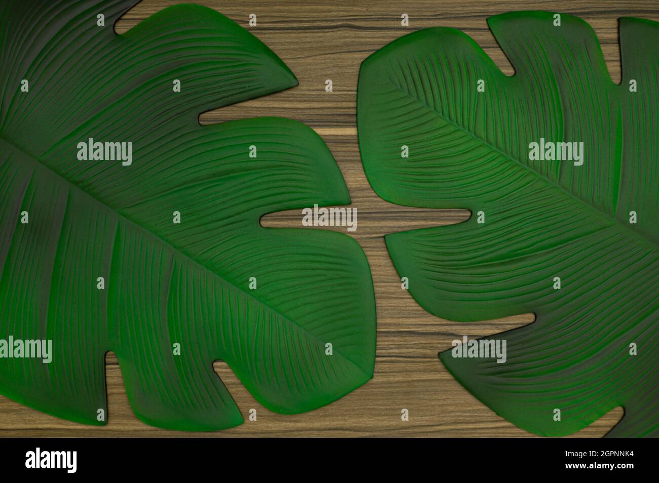 Table top view Patterned leaves Stock Photo - Alamy