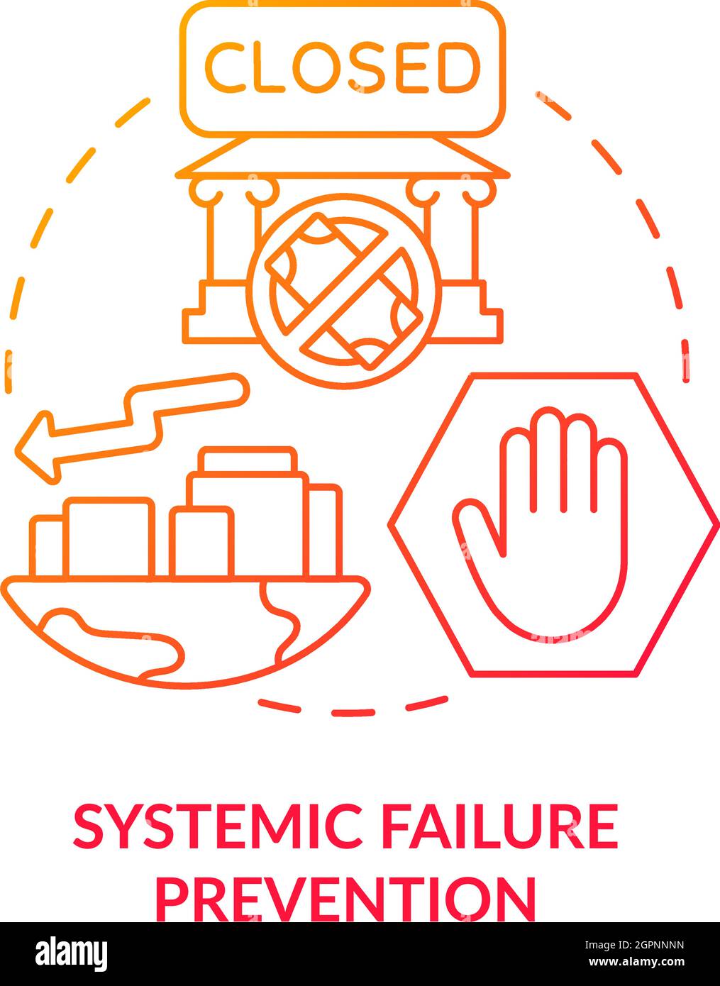 Economic collapse prevention concept icon Stock Vector Image & Art - Alamy