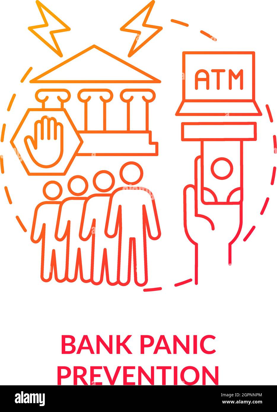 Bank run preventive measures concept icon Stock Vector Image & Art - Alamy