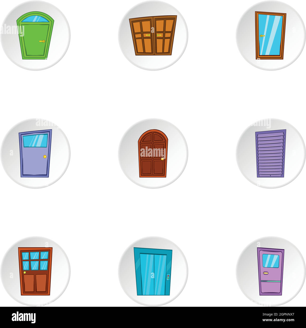 Opening icons set, cartoon style Stock Vector Image & Art - Alamy