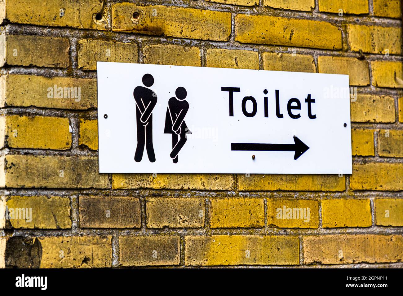 Toilet sign with interesting pictogram in Egeskov Castle (Egeskov Slot ...