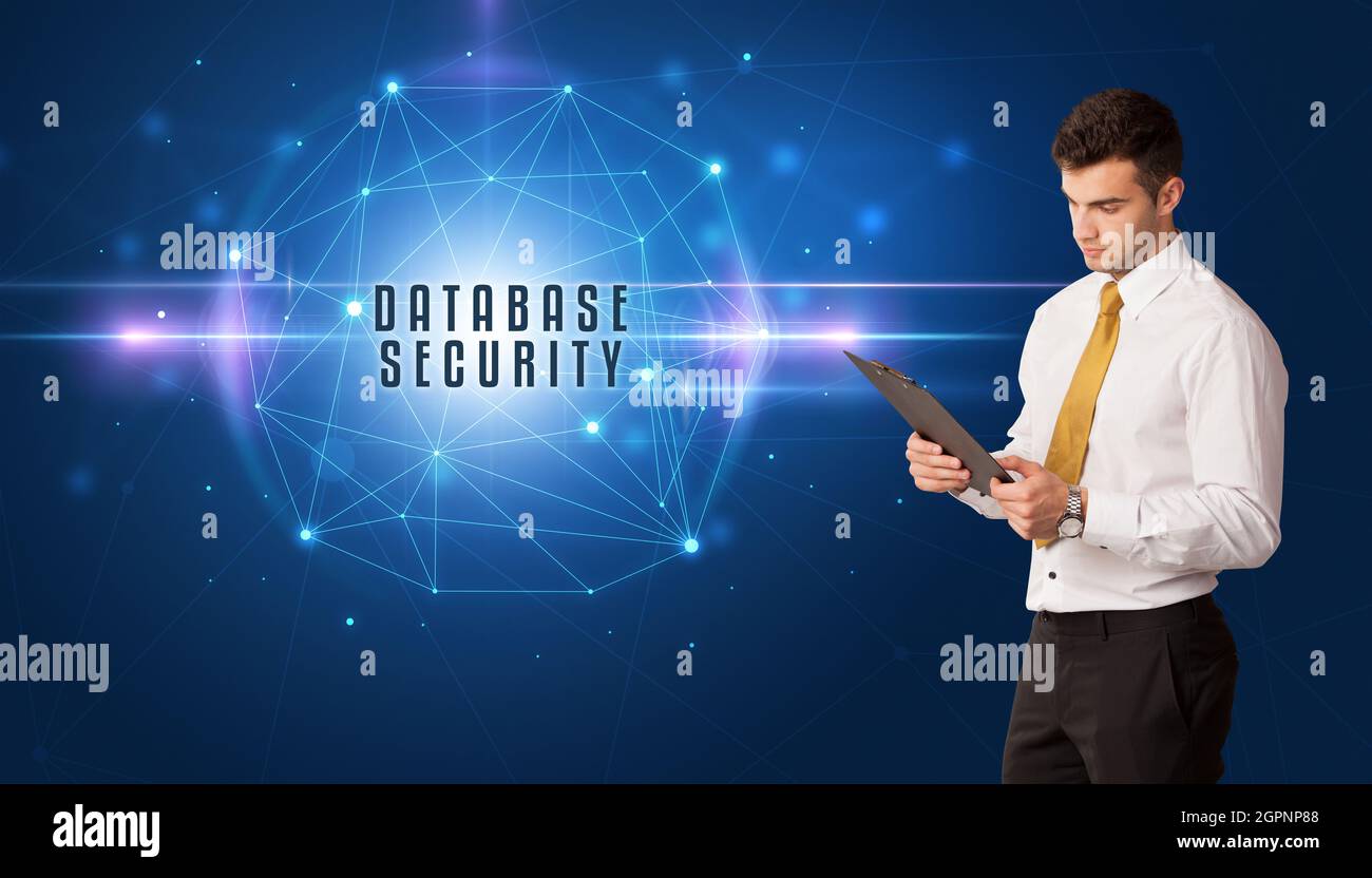 businessman thinking about security concept Stock Photo - Alamy