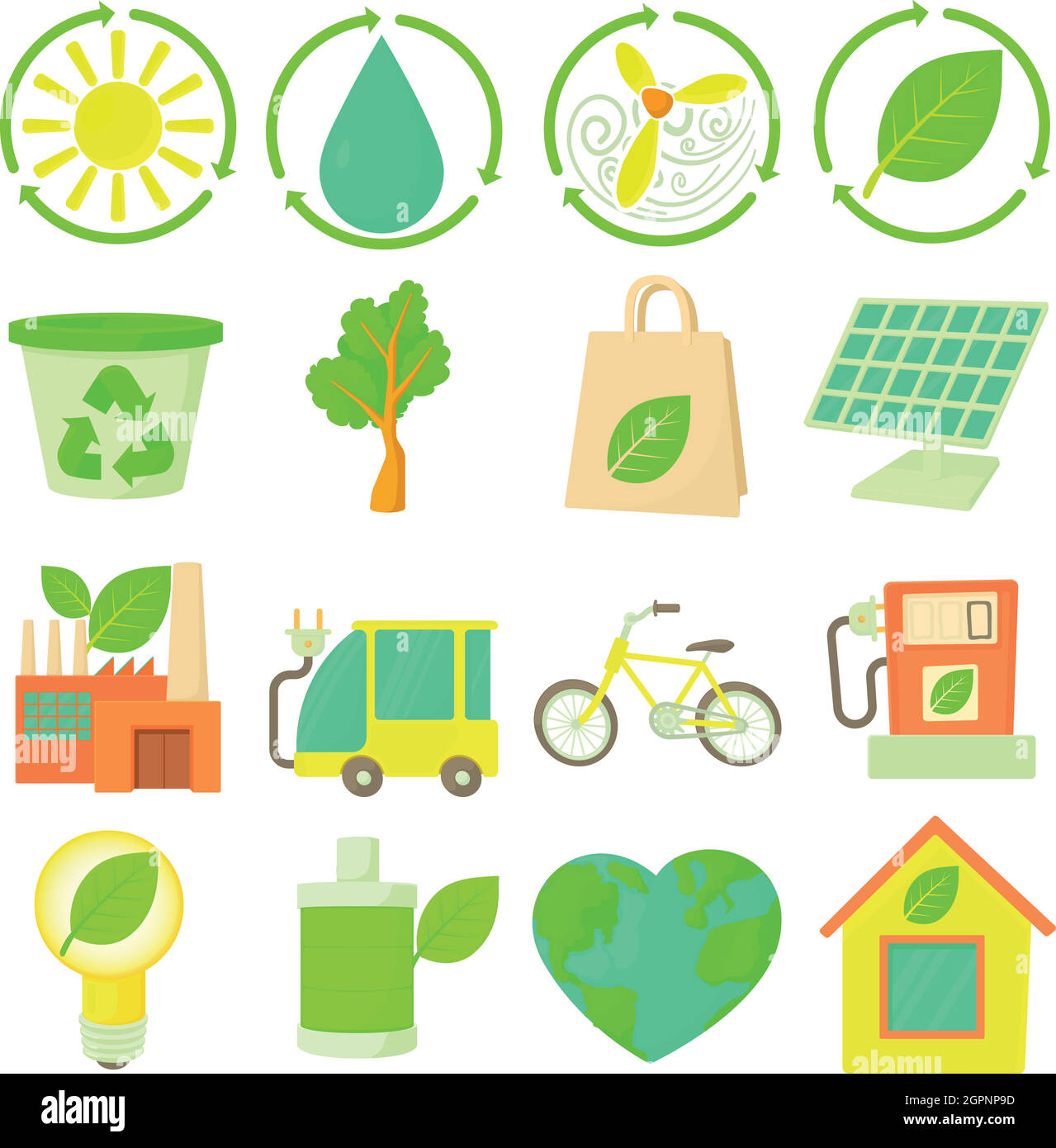Cartoon eco electric bicycle Stock Vector Images - Alamy
