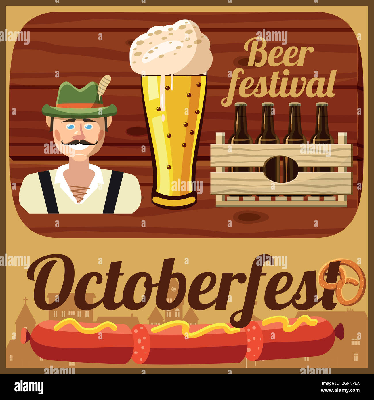 Beer Oktoberfest concept, cartoon style Stock Vector Image & Art - Alamy