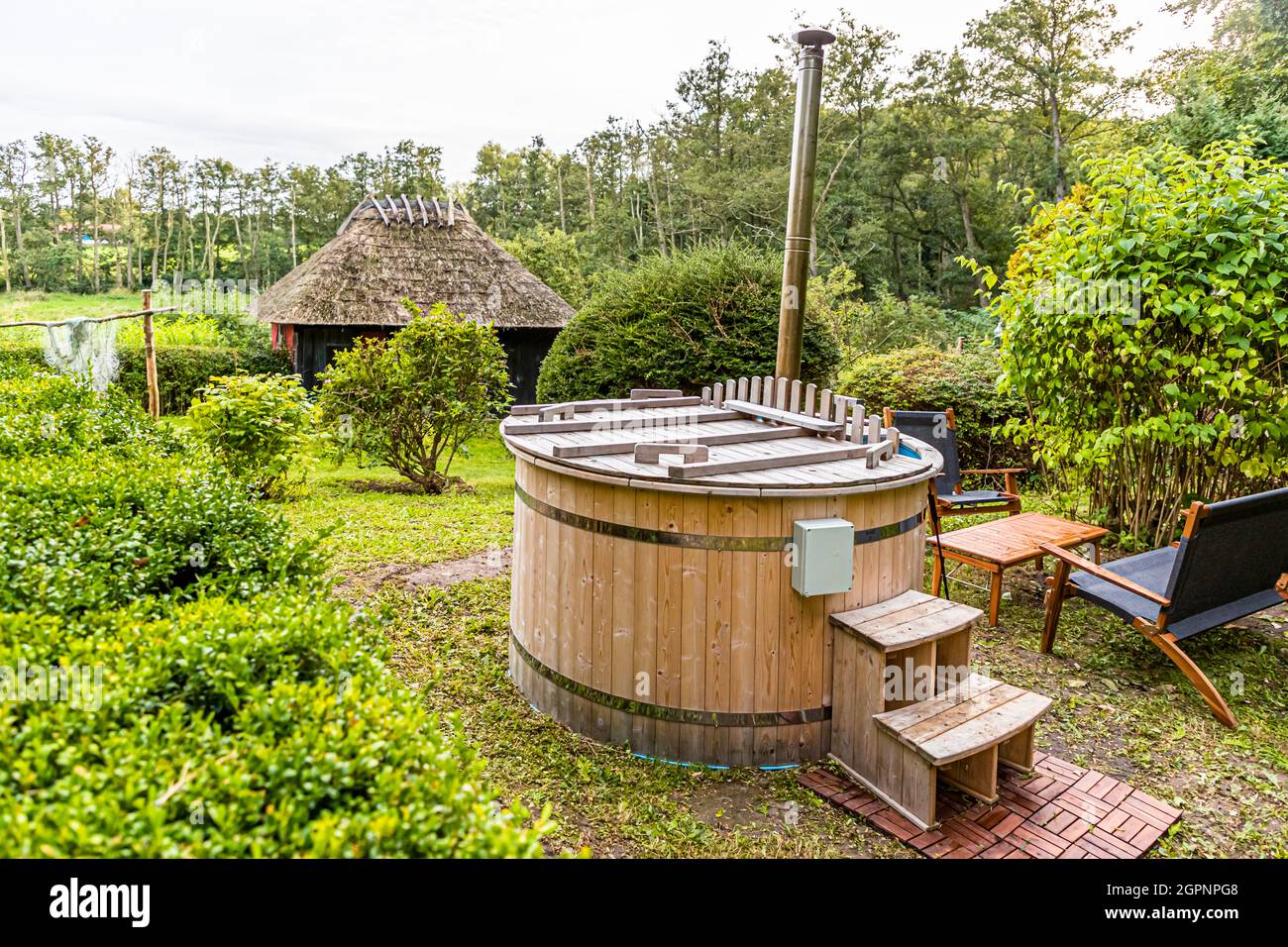 Bath barrel (Hot Pool) Villa Skovly (Beths Hus), Svendborg, Denmark ...