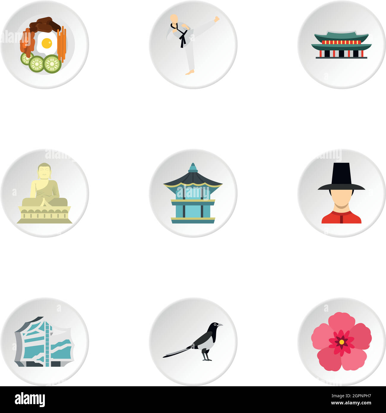 South Korea icons set, flat style Stock Vector Image & Art - Alamy