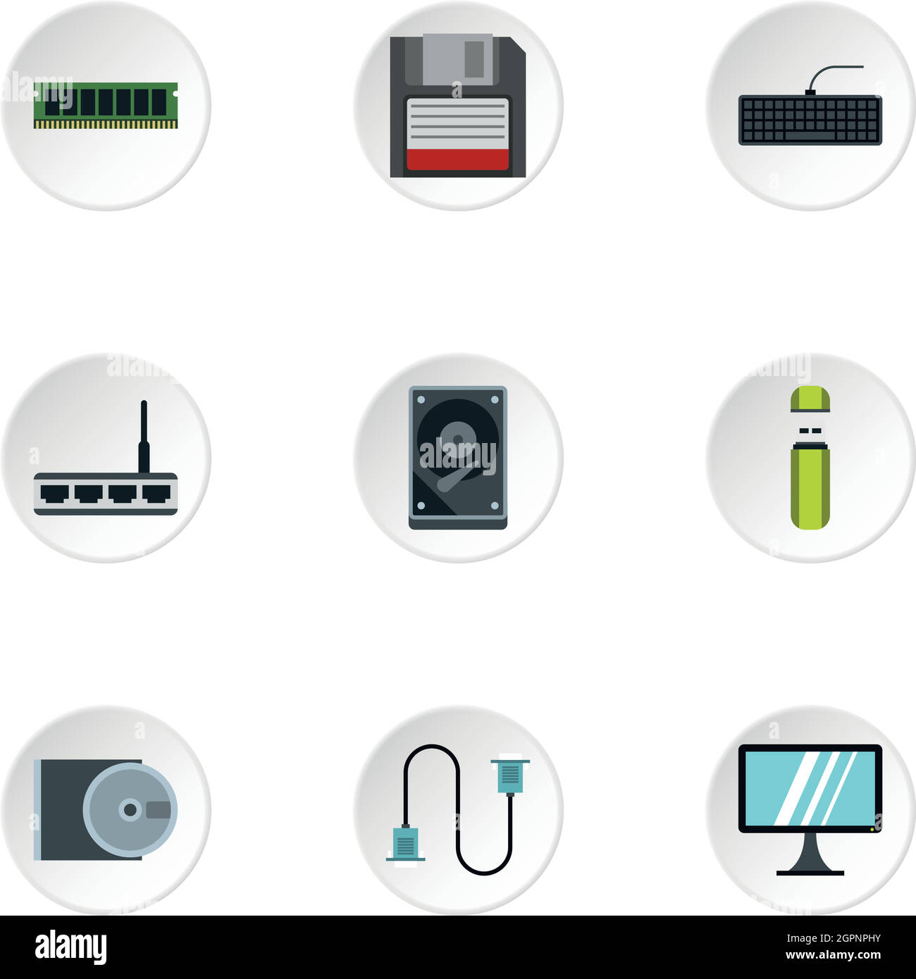 Computer repair icons set, flat style Stock Vector Image & Art - Alamy