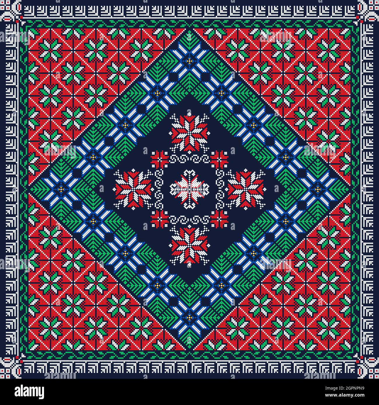 Traditional Palestinian Embroidery Pattern 22 Stock Vector Image & Art ...