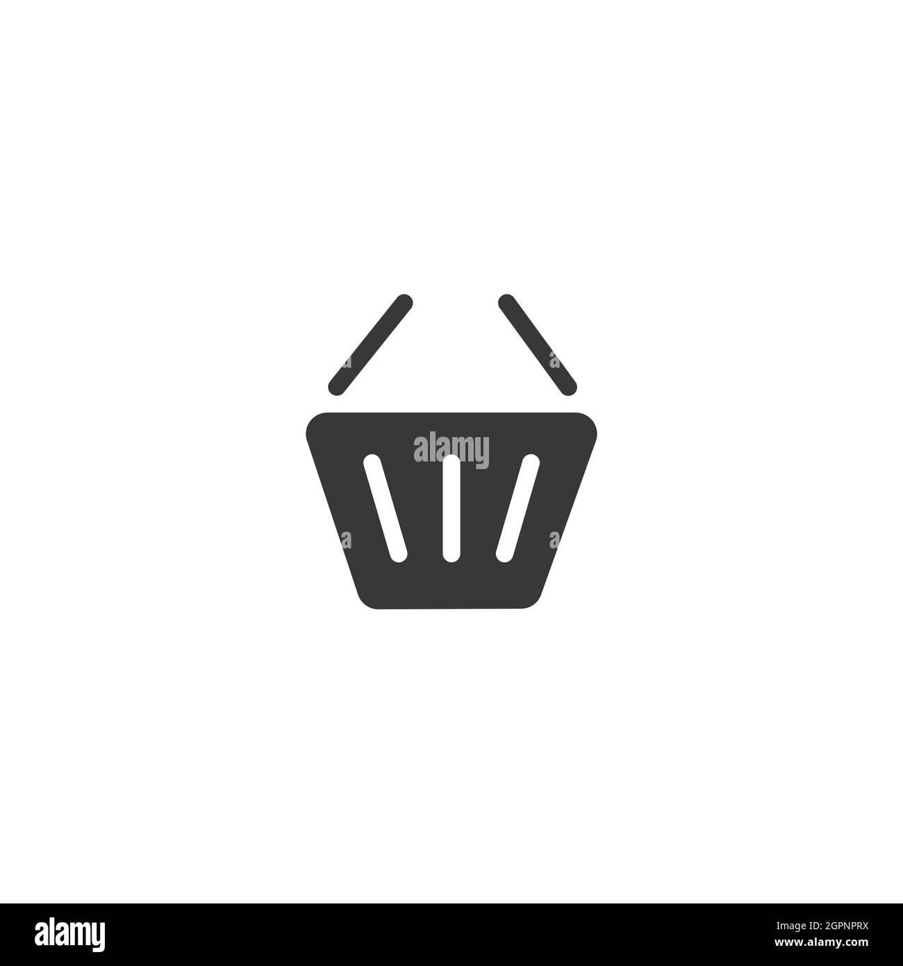 Empty shopping basket. Isolated icon. Commerce glyph vector ...