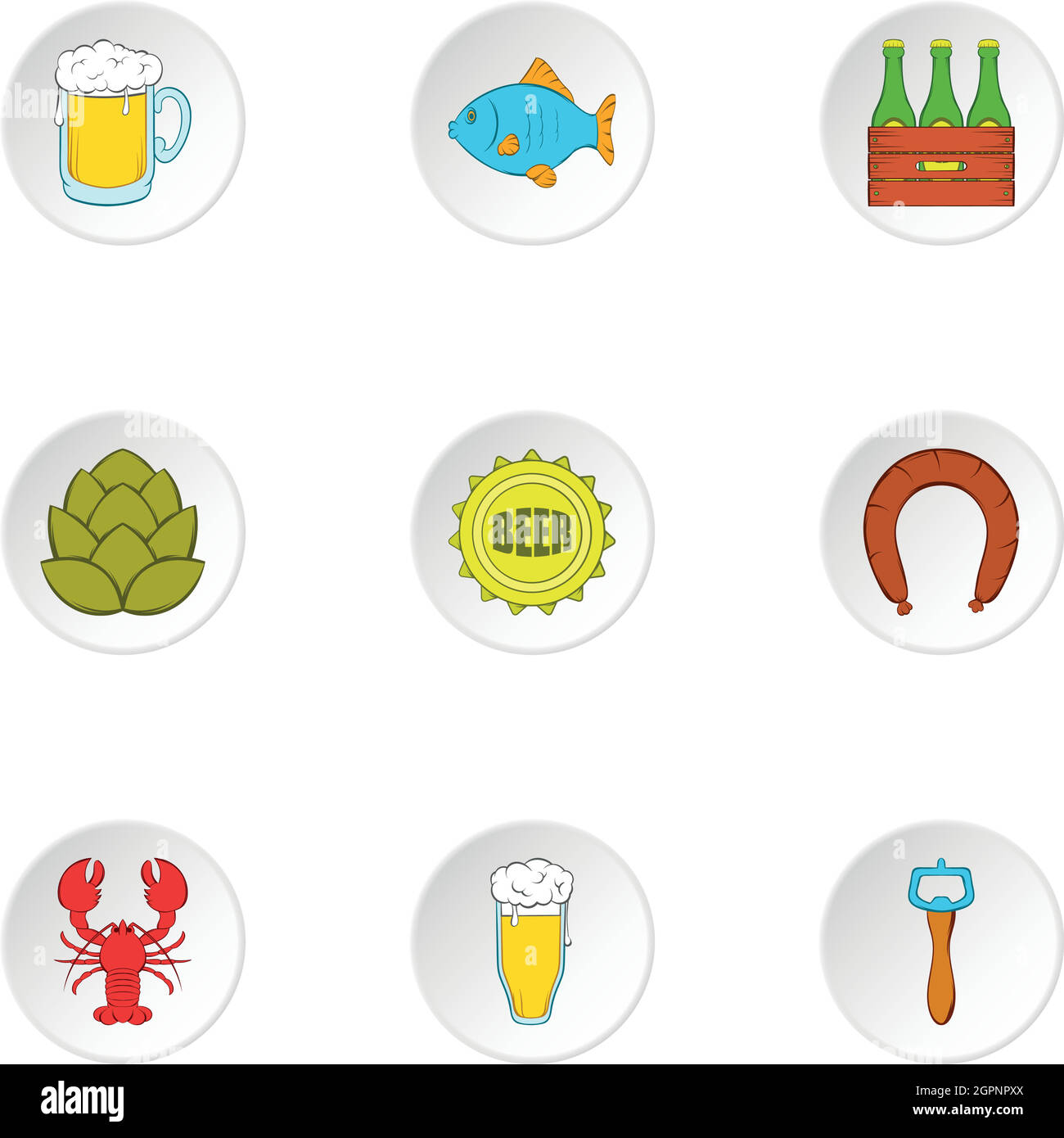 Ale icons set, cartoon style Stock Vector Image & Art - Alamy