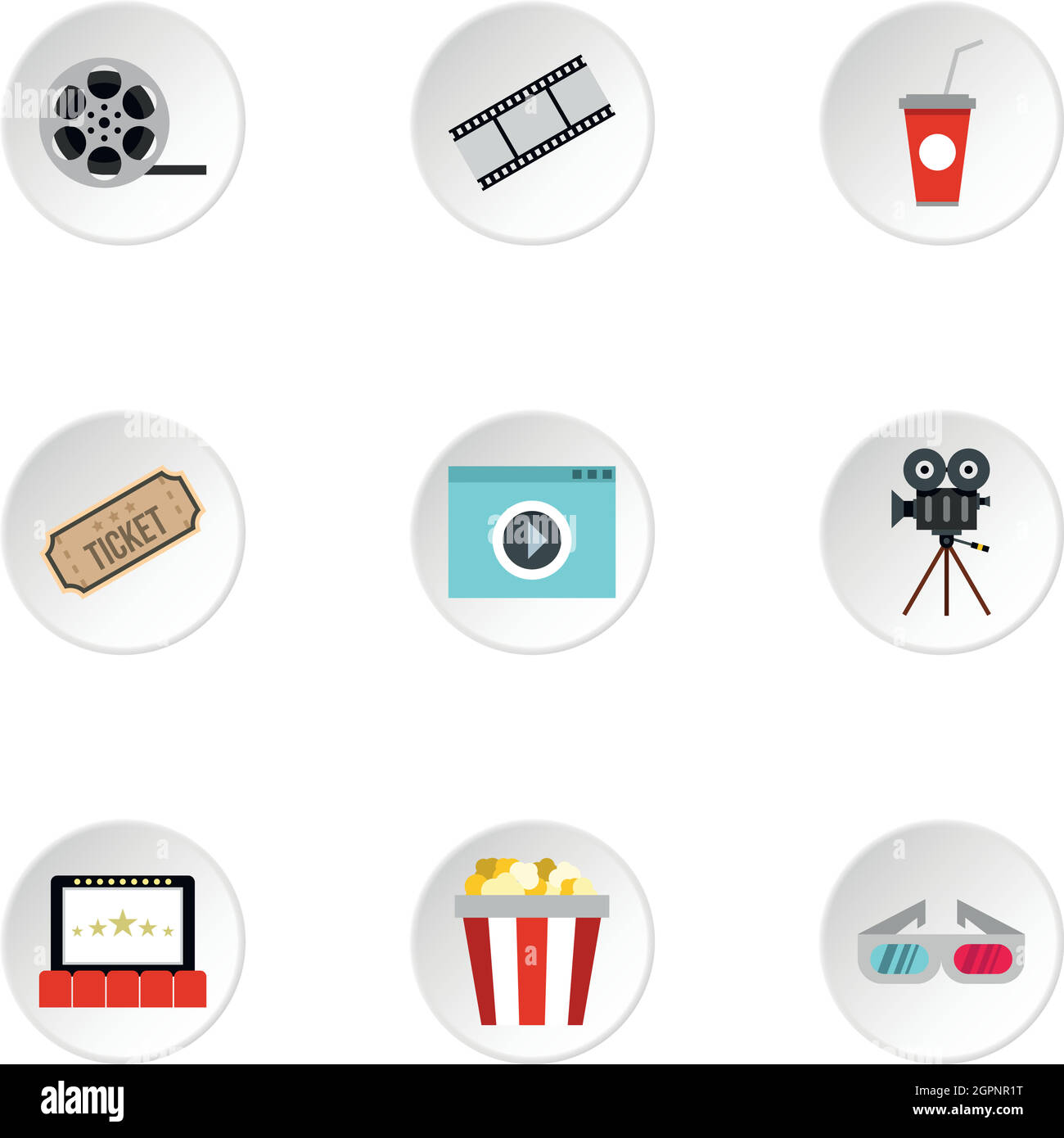 Movie icons set, flat style Stock Vector Image & Art - Alamy