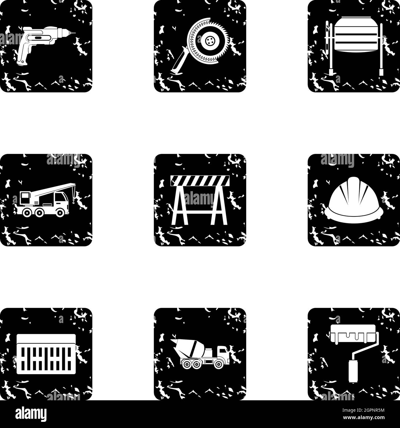 Icon construction tools Black and White Stock Photos & Images - Alamy