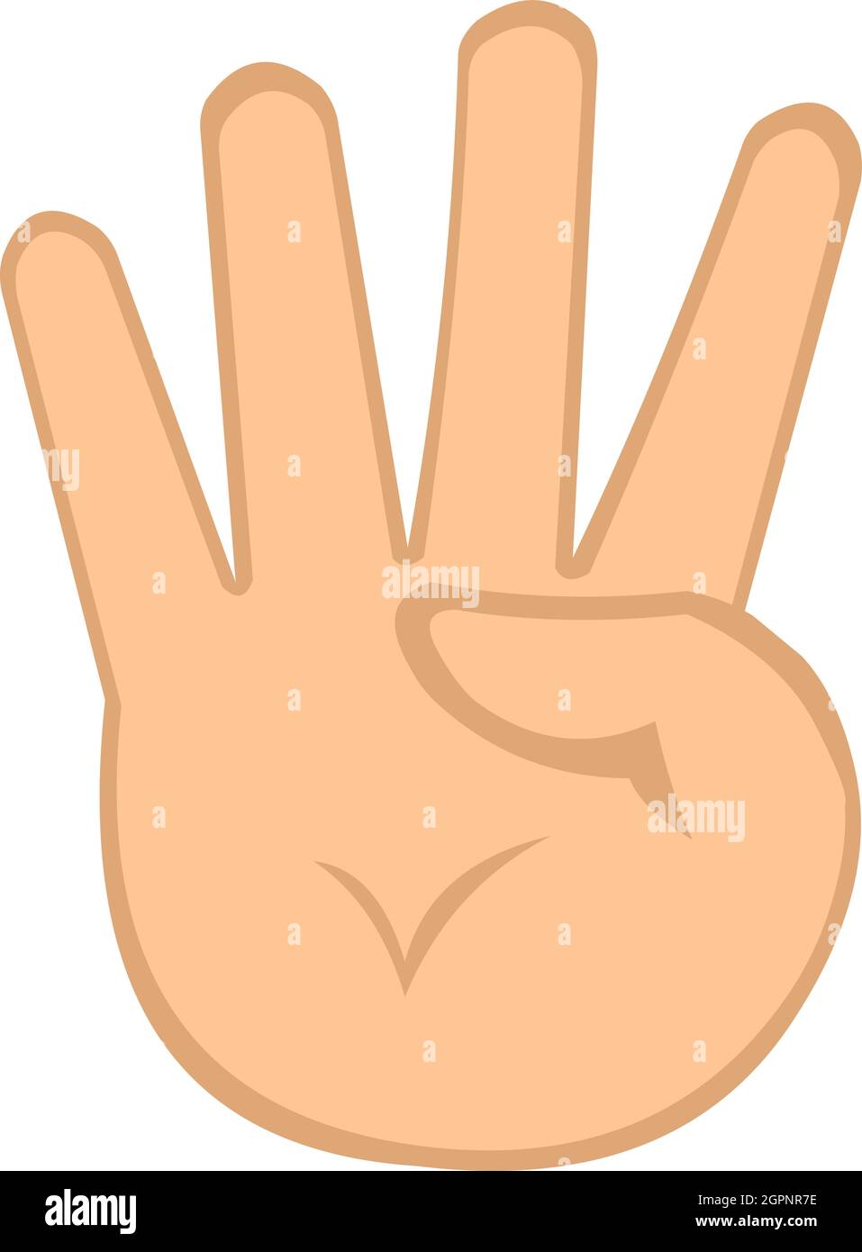 Vector emoticon illustration of a cartoon hand counting to the number ...