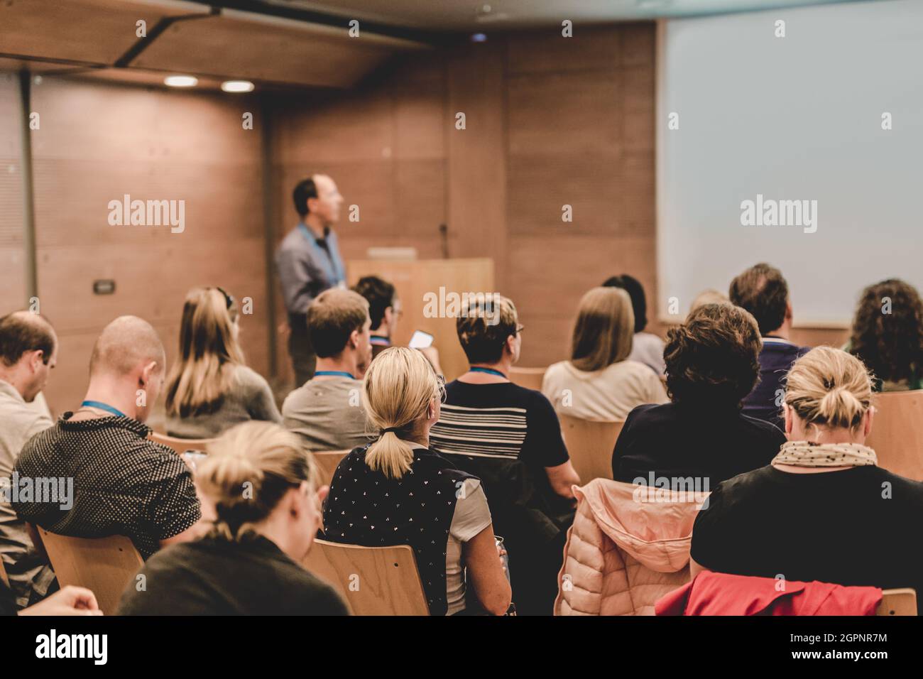 Audience in lecture hall on scientific conference Stock Photo - Alamy