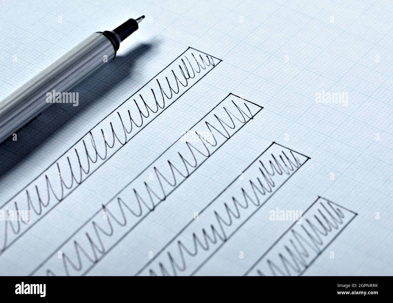 business finance pencil graph chart office Stock Photo - Alamy