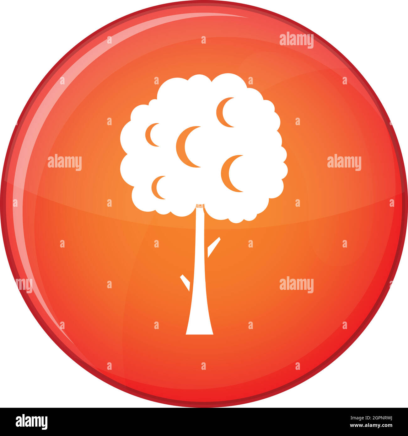 Tree with spherical crown icon, flat style Stock Vector Image & Art - Alamy