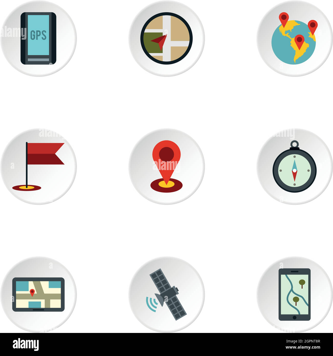 Search territory icons set, flat style Stock Vector Image & Art - Alamy