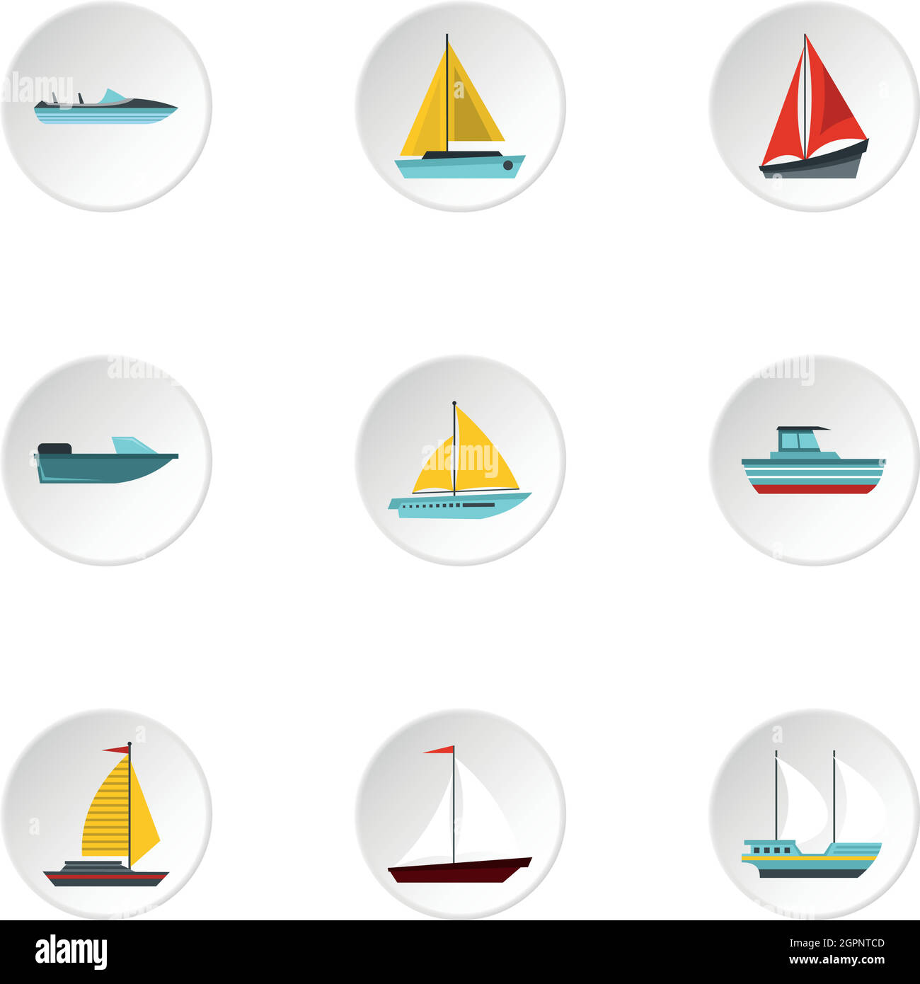 Ship icons set, flat style Stock Vector Image & Art - Alamy