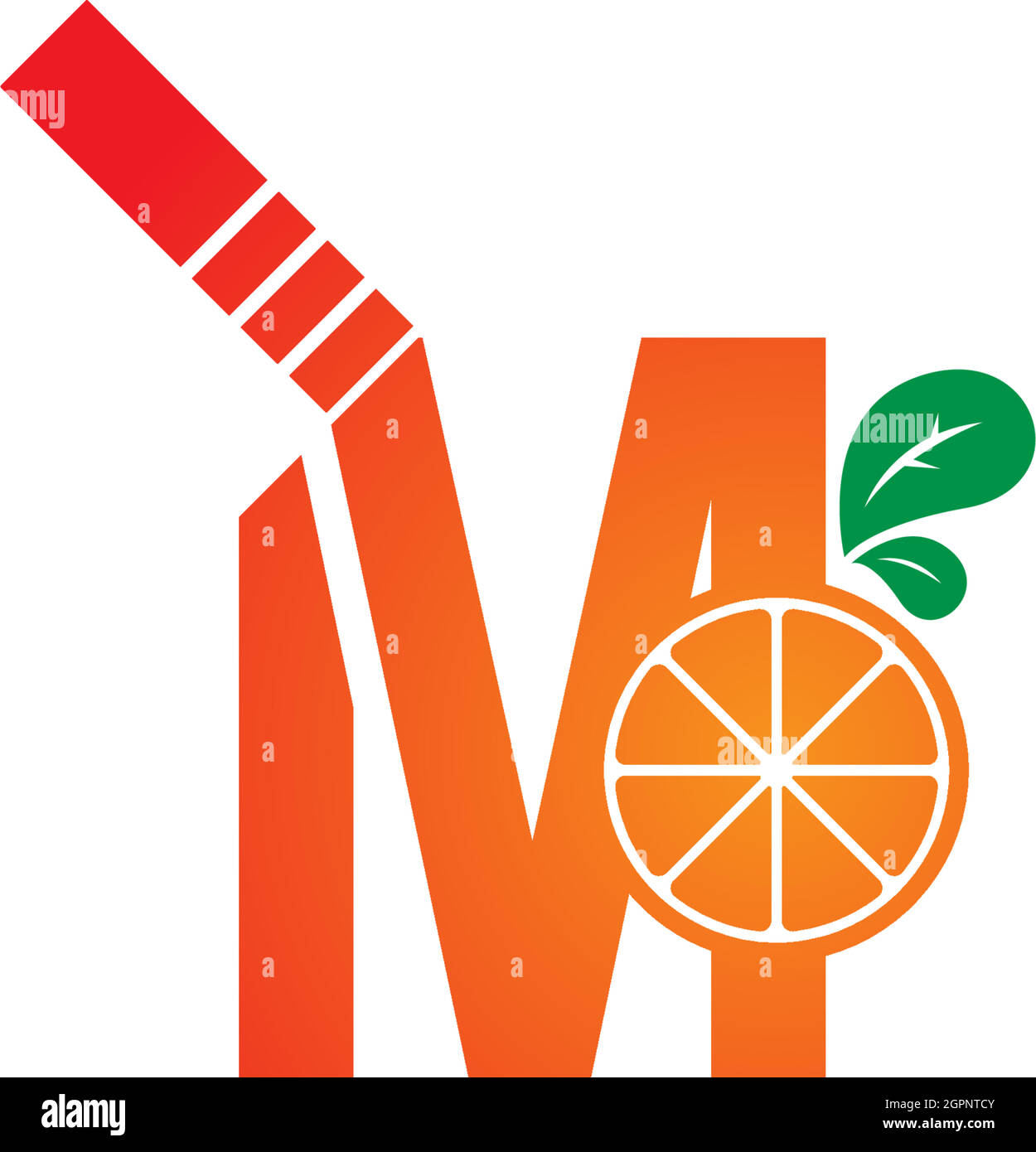 Orange Letter M