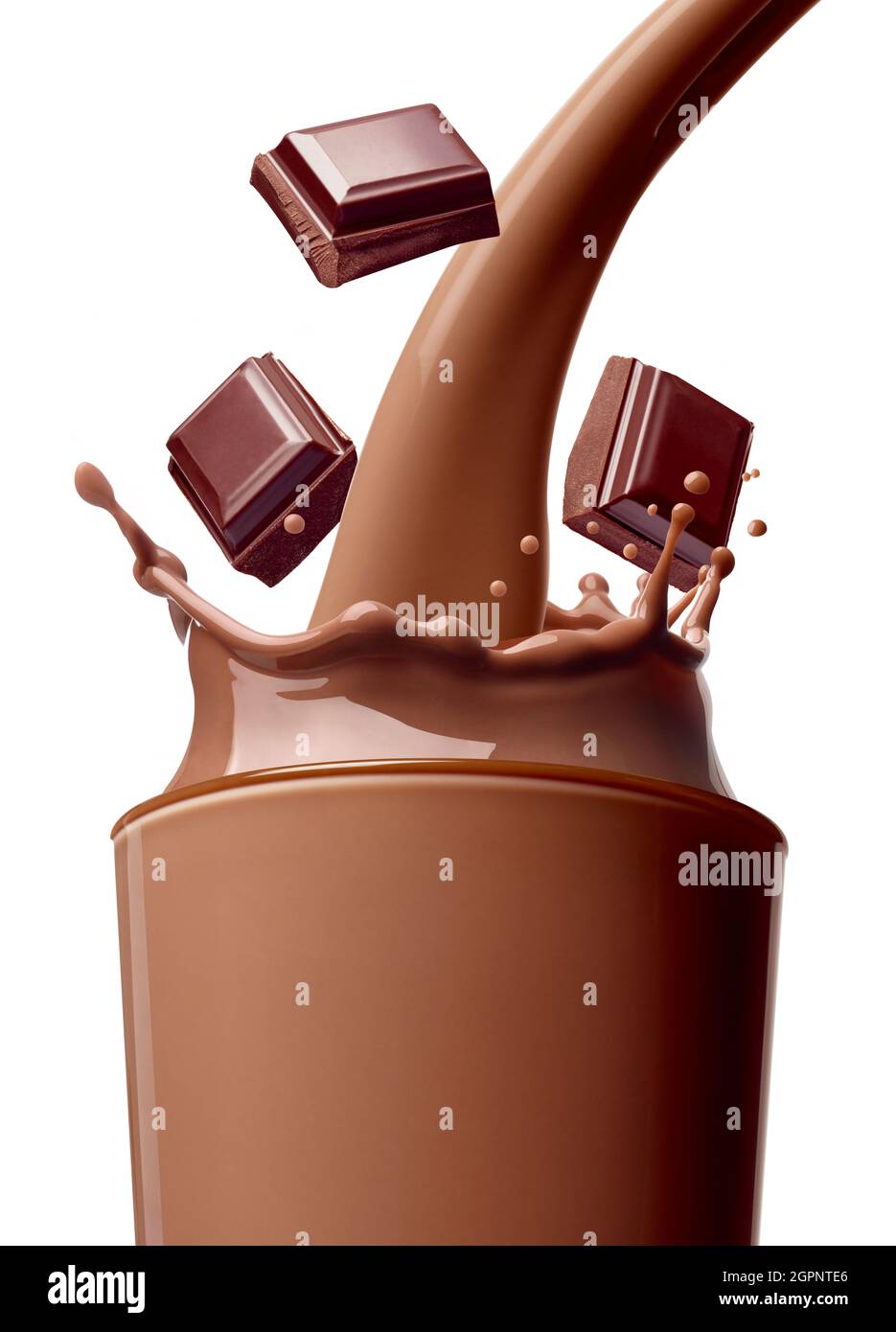 chocolate milk drink splash glass Stock Photo - Alamy