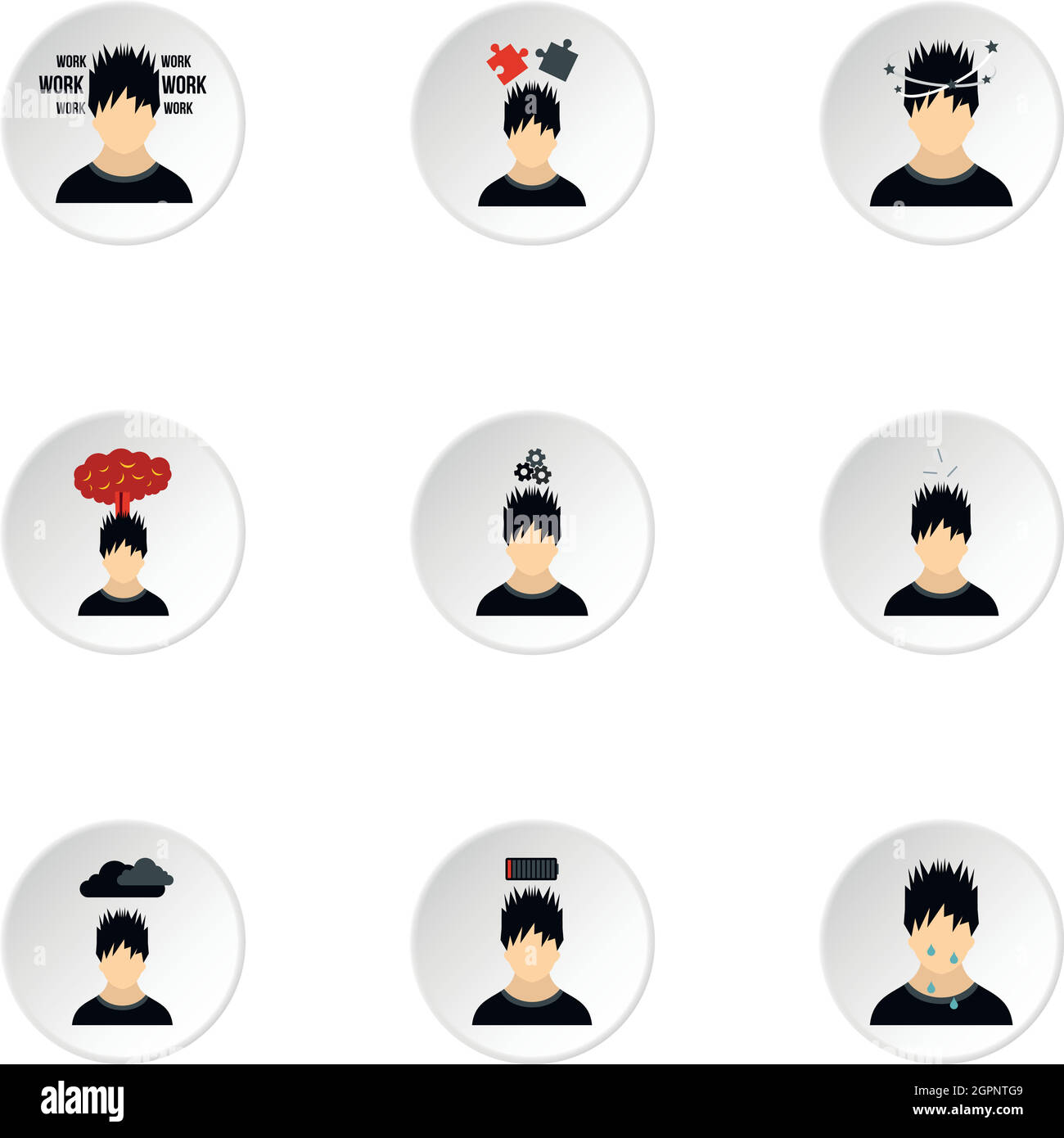 Human feelings icons set, flat style Stock Vector Image & Art - Alamy