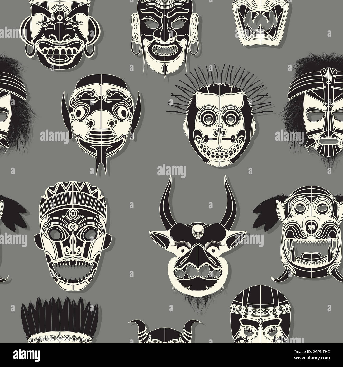 Seamless tribal mask Stock Vector Image & Art - Alamy