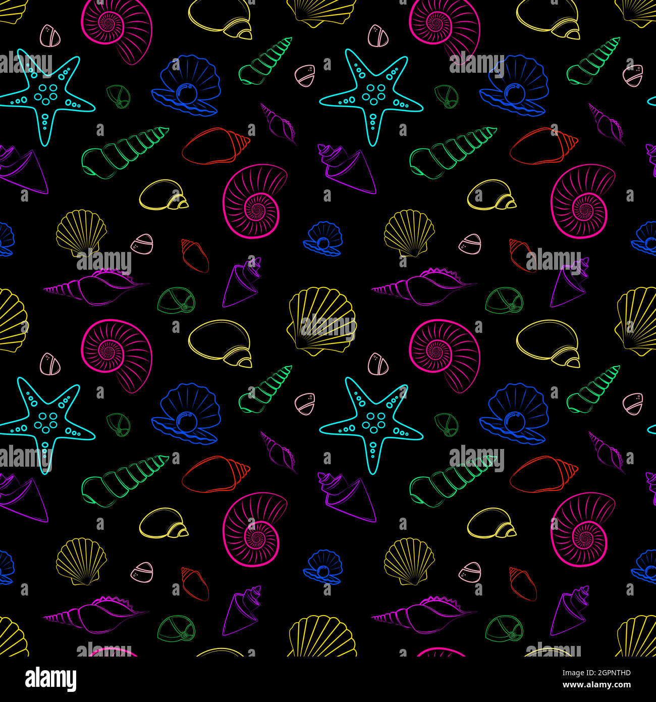 sea shells seamless background pattern Stock Vector Image & Art - Alamy