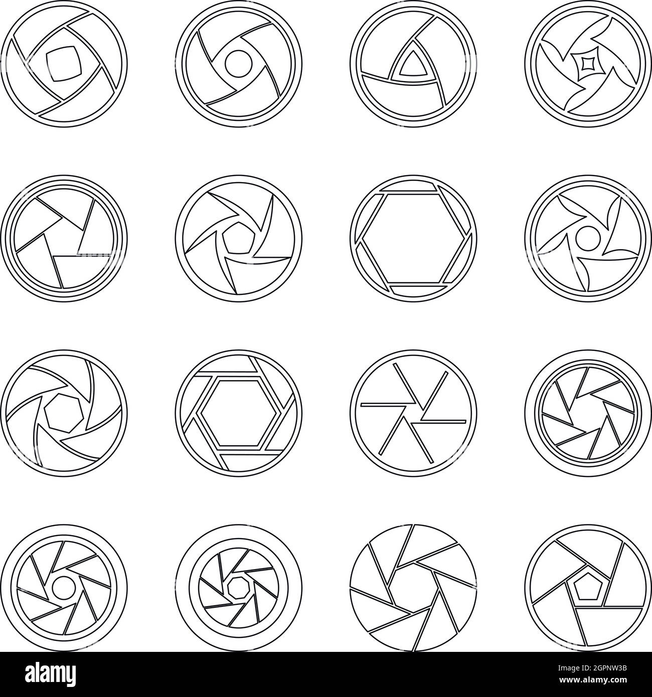 Camera objective icon outline Cut Out Stock Images & Pictures - Alamy